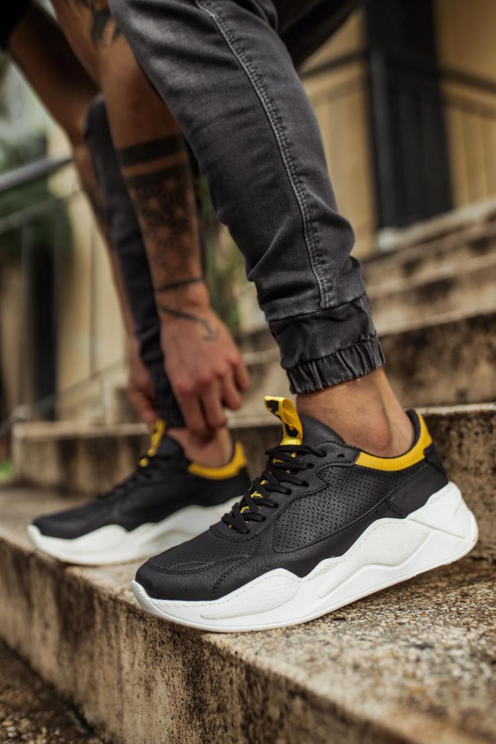 Knack Sneakers Ayakkabı 606 - Siyah Sarı