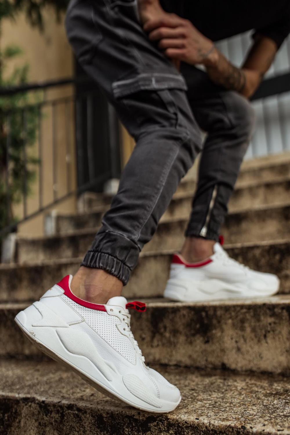 Knack Sneakers Ayakkabı 606 - Beyaz Kırmızı